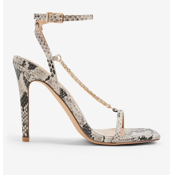 Express | Shoes | Heels Snake Skin Sexy Chain Strap High Heeled Sandals ...